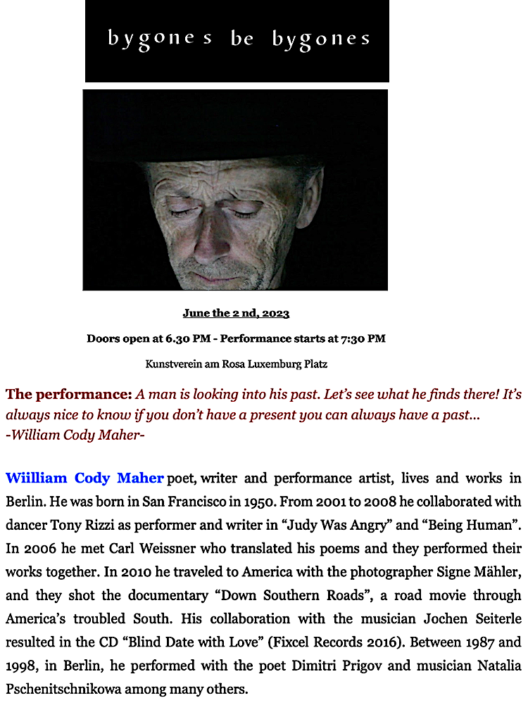 William Cody Maher ‘If you don’t have a present, you always have a past’ | Straight Up | Jan Herman